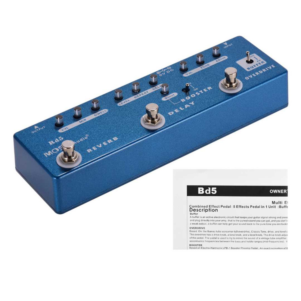 Sale | MOSKY RD5 5-in-1 Guitar Multi-Effects Pedal Reverb + Delay ...